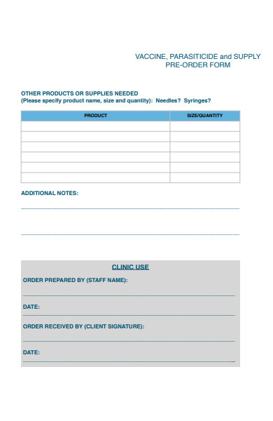 FREE 51+ Pre Order Forms in PDF | MS Word | Excel