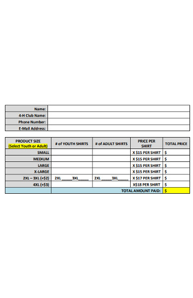 FREE 51+ Pre Order Forms in PDF | MS Word | Excel
