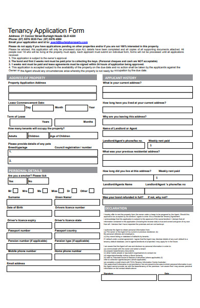FREE 35+ Tenant Application Forms in PDF | MS Word