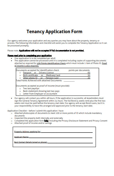 FREE 35+ Tenant Application Forms in PDF | MS Word
