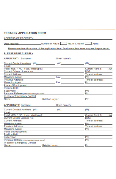 FREE 35+ Tenant Application Forms in PDF | MS Word