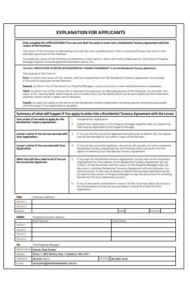 FREE 35+ Tenant Application Forms in PDF | MS Word