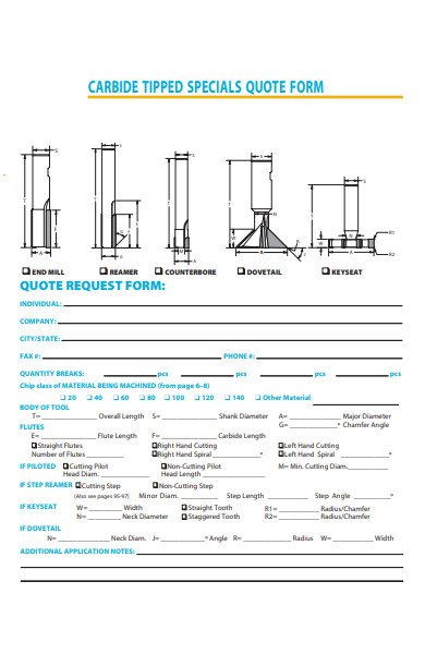 FREE 52+ Quote Forms in PDF | MS Word | Excel