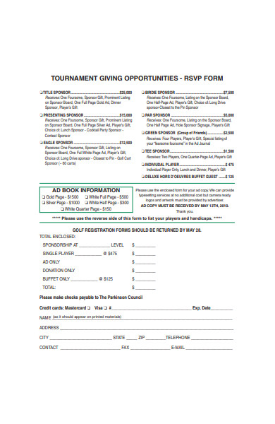 FREE 50+ RSVP Forms in PDF | MS Word