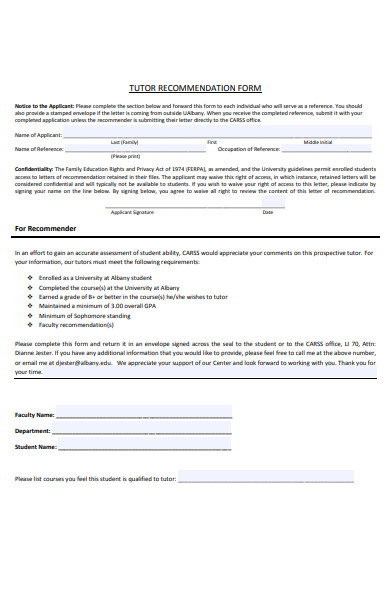 FREE 50+ Recommendation Forms in PDF | MS Word