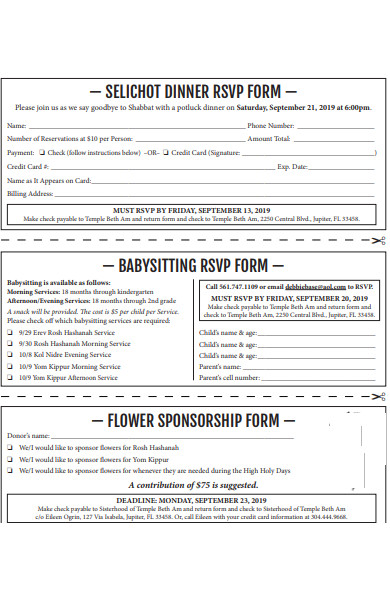 FREE 50+ RSVP Forms in PDF | MS Word