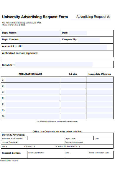 FREE 35+ Advertising Forms in PDF | MS Word | XLS