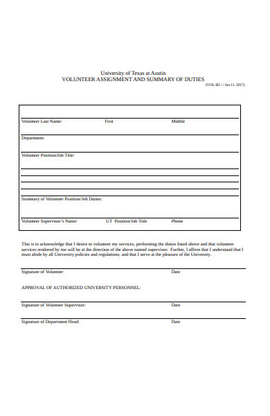FREE 51+ Volunteer Forms in PDF | MS Word | Excel