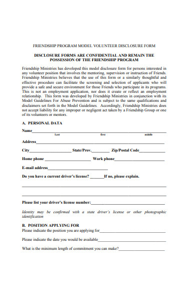 FREE 51+ Volunteer Forms in PDF | MS Word | Excel