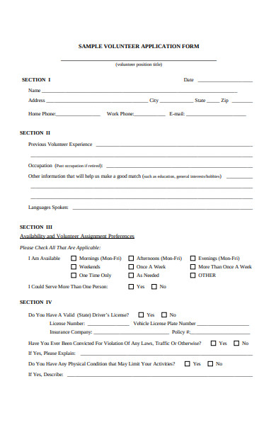 FREE 51+ Volunteer Forms in PDF | MS Word | Excel