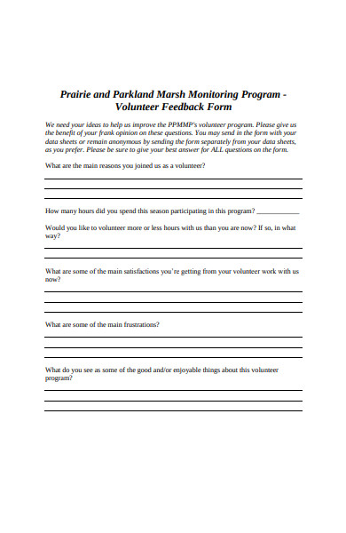 FREE 51+ Volunteer Forms in PDF | MS Word | Excel