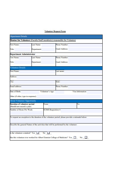 FREE 51+ Volunteer Forms in PDF | MS Word | Excel