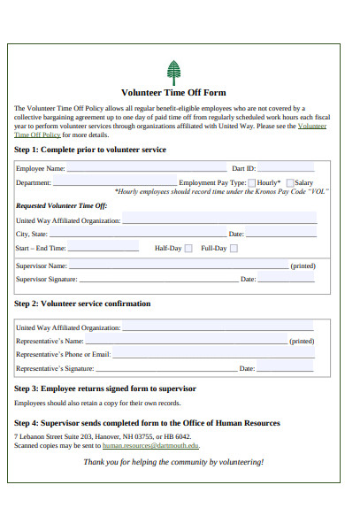 FREE 51+ Volunteer Forms in PDF | MS Word | Excel
