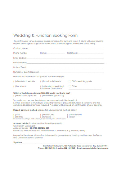 FREE 56+ Event Booking Form Samples, PDF, MS Word, Google Docs, Excel