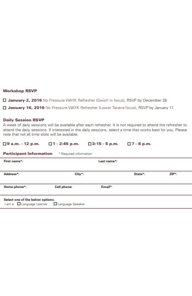 FREE 50+ RSVP Forms in PDF | MS Word