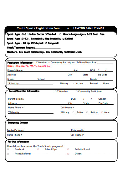 FREE 53+ Sports Forms in PDF | MS Word | Excel