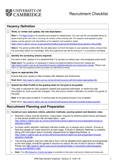 FREE 7+ Recruitment Checklist Samples in PDF