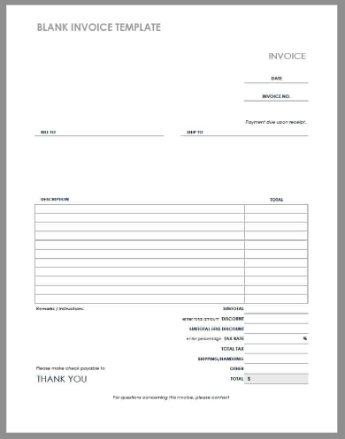FREE 5+ Basic Job Invoice Samples in PDF