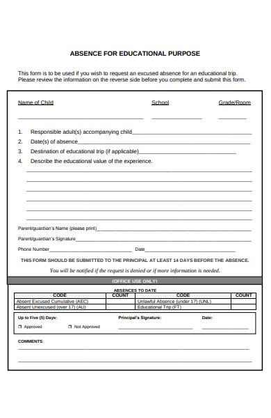FREE 50+ Educational Forms in PDF | Ms Word