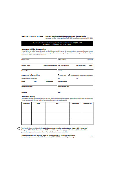 FREE 52+ Bid Forms in PDF | MS Word | XLS