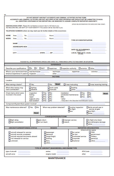 FREE 42+ Maintenance Forms in PDF | MS Word | XLS