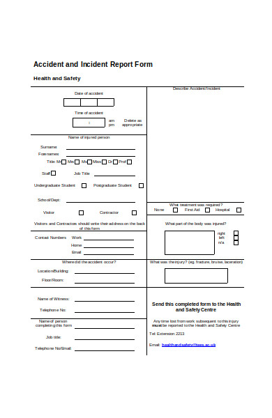 FREE 32+ Accident Forms in PDF | MS Word | XLS
