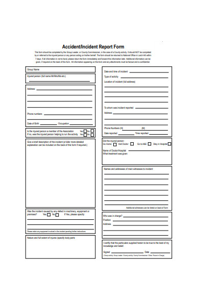 FREE 32+ Accident Forms in PDF | MS Word | XLS
