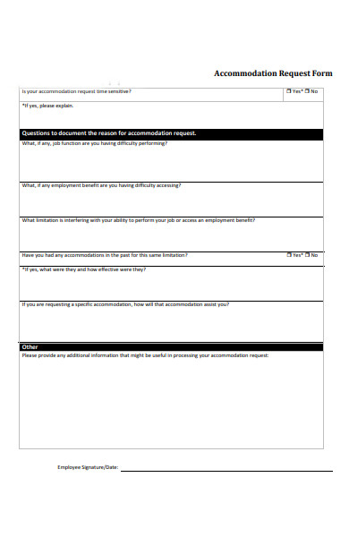 FREE 38+ Accommodation Request Form Samples, PDF, MS Word, Google Docs ...