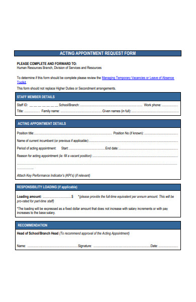 FREE 52+ Appointment Request Forms in PDF | MS Word | XLS