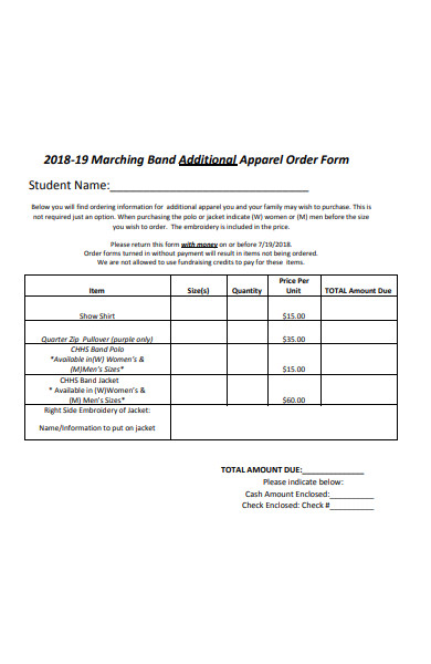 FREE 52+ Apparel Order Forms in PDF | Ms Word | XLS