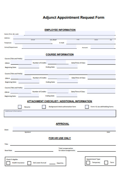 FREE 52+ Appointment Request Forms in PDF | MS Word | XLS