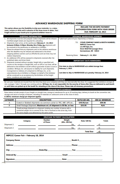 FREE 41+ Shipping Form Samples, PDF, MS Word, Google Docs, Excel