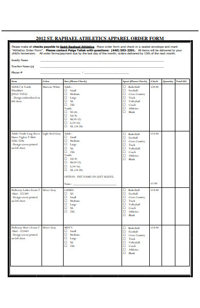 FREE 52+ Apparel Order Forms in PDF | Ms Word | XLS