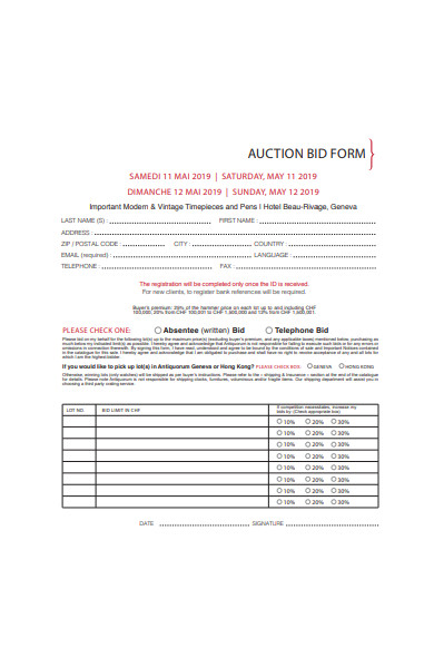 FREE 52+ Bid Forms in PDF | MS Word | XLS