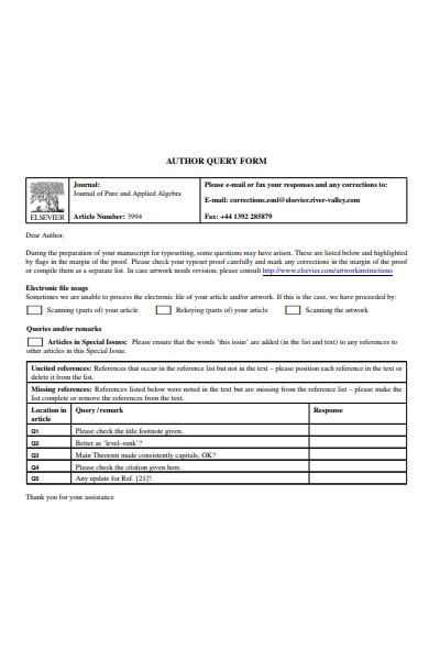 FREE 50+ Sample Query Forms in PDF | MS Word