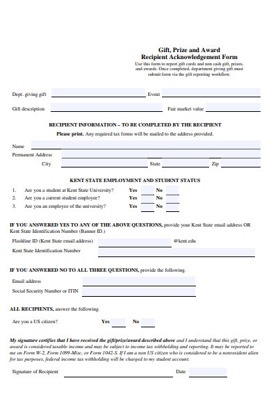 FREE 56+ Acknowledgement Form Samples, PDF, MS Word, Google Docs, Excel