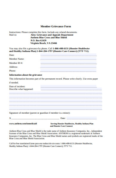 FREE 50+ Grievance Forms in PDF | MS Word