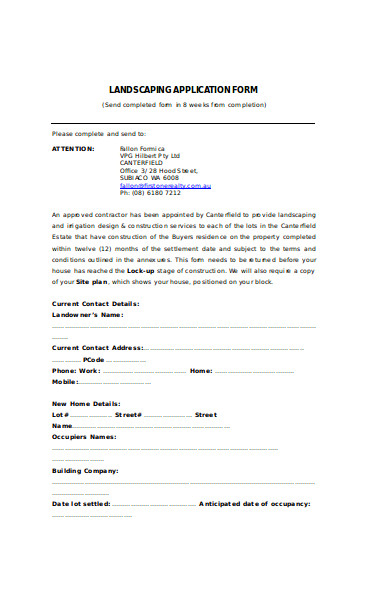 FREE 19+ Landscaping Forms in PDF | MS Word