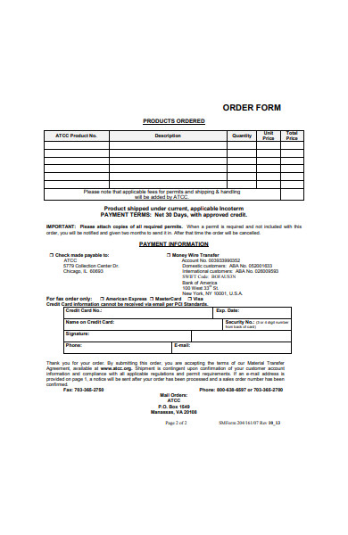 FREE 60+ Sales Order Form Samples, PDF, MS Word, Google Docs, Excel