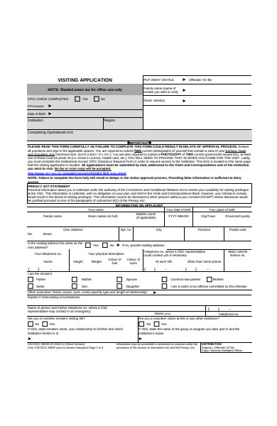FREE 36+ Visitors Form Samples, PDF, MS Word, Google Docs, Excel