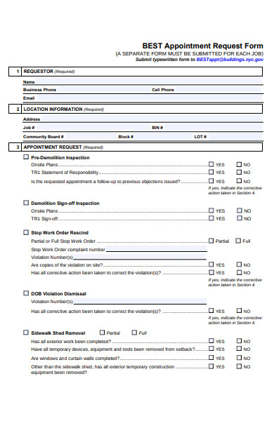 FREE 52+ Appointment Request Forms in PDF | MS Word | XLS