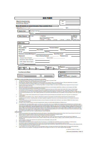 FREE 52+ Bid Forms in PDF | MS Word | XLS