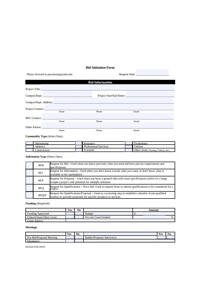 FREE 52+ Bid Forms in PDF | MS Word | XLS