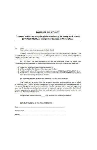 FREE 52+ Bid Forms in PDF | MS Word | XLS