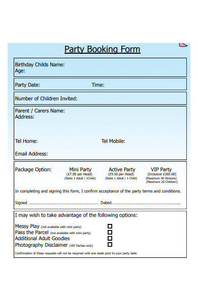 FREE 14+ Photography Booking Forms in PDF