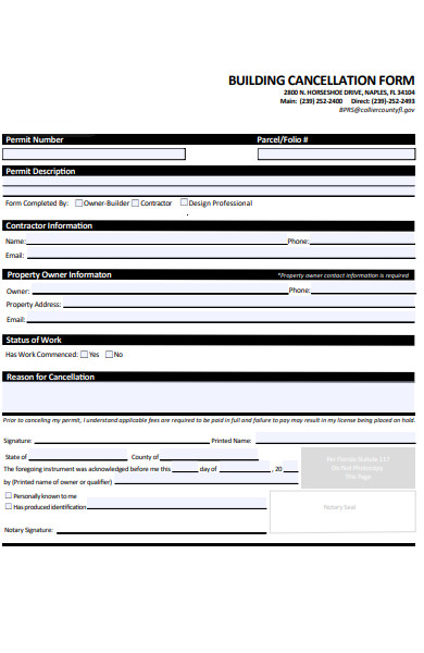 FREE 51+ Cancellation Forms in PDF | MS Word