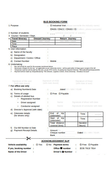 FREE 42+ Travel Booking Form Samples, PDF, MS Word, Google Docs
