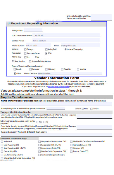 FREE 36+ Vendor Form Samples, PDF, MS Word, Google Docs, Excel