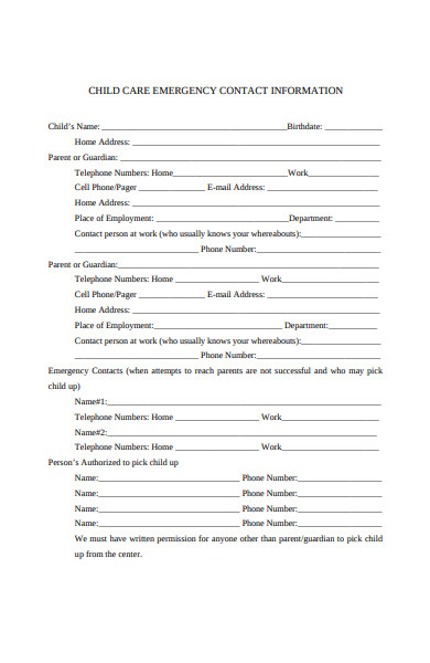 FREE 52+ Emergency Forms in PDF | MS Word | XLS