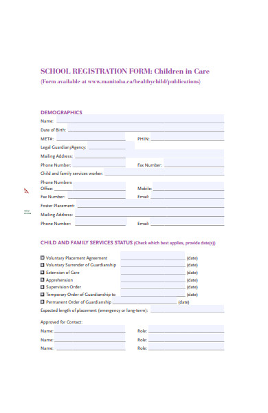 FREE 56+ School Form Samples, PDF, MS Word, Google Docs, Excel